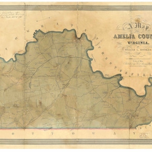 Amelia County Virginia 1850 - Old Wall Map With Homeowner Names Reprint ...
