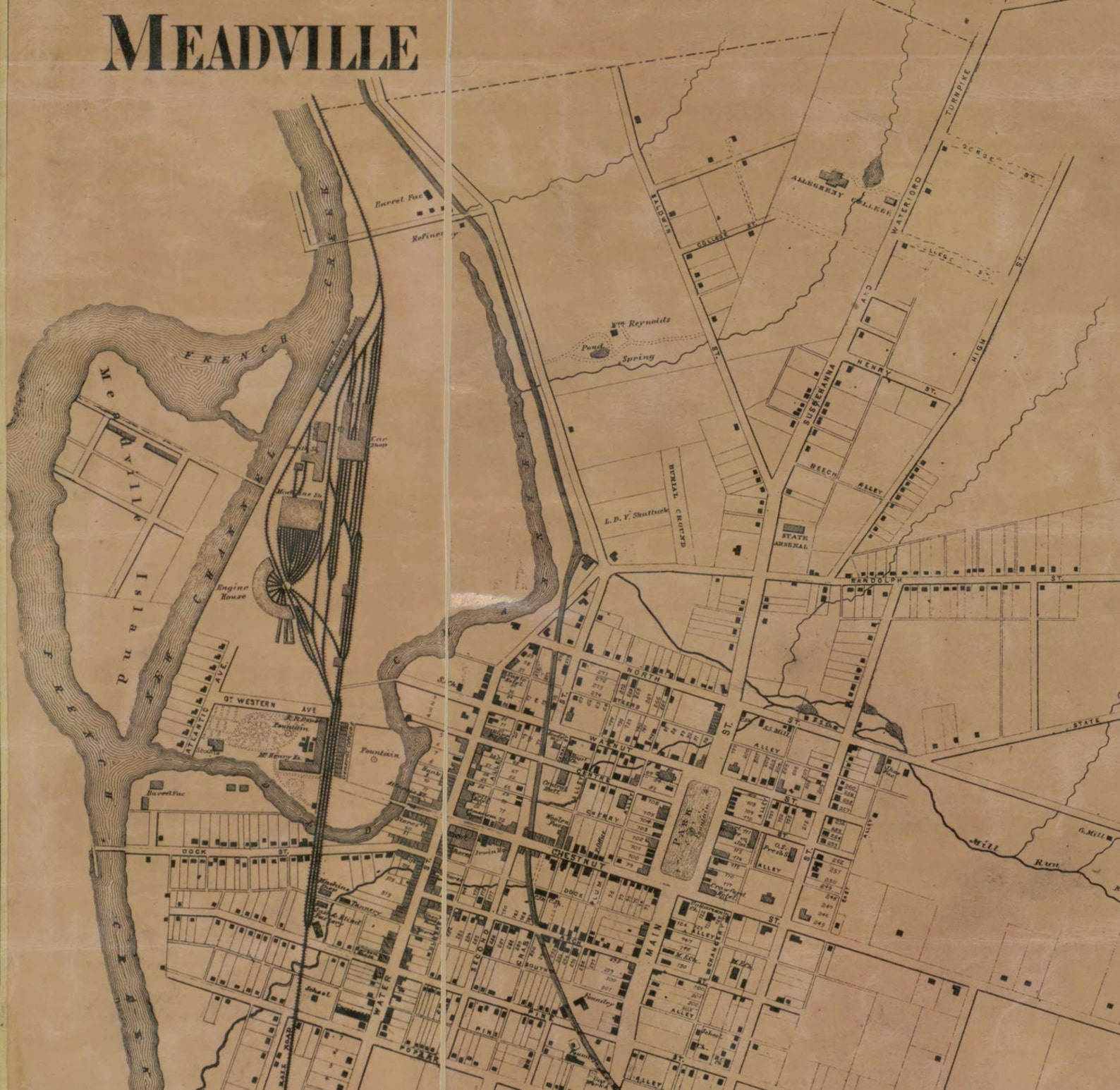 Crawford County Pennsylvania 1865 Old Wall Map with | Etsy