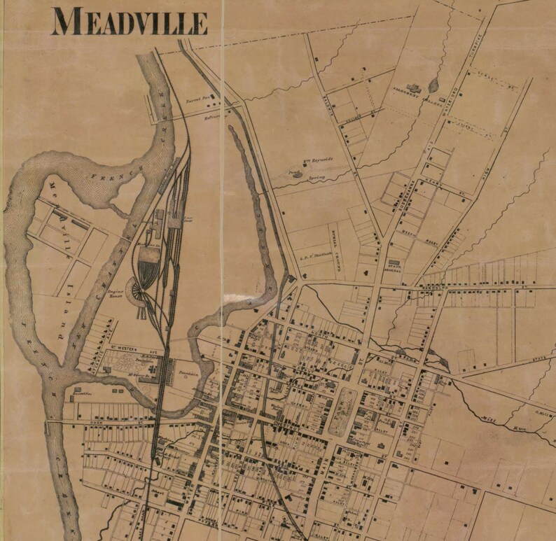 Crawford County Pennsylvania 1865 Old Wall Map with | Etsy