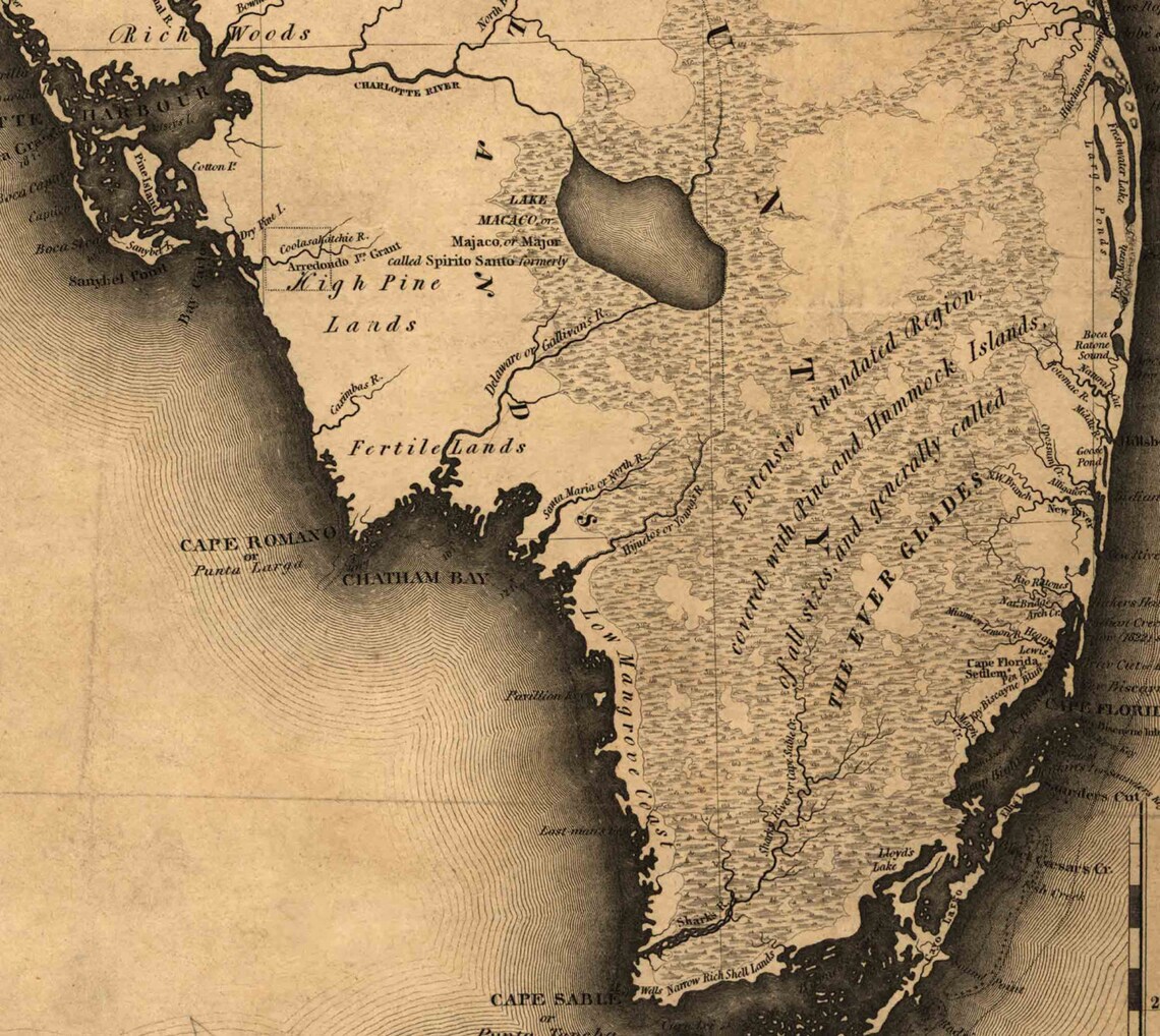 Florida 1823 State Map by Vignoles Reprint - Etsy