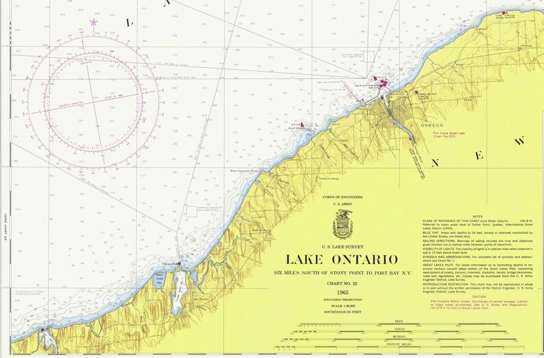 Stony Point to Port Bay NY 1965 Nautical Map Including - Etsy
