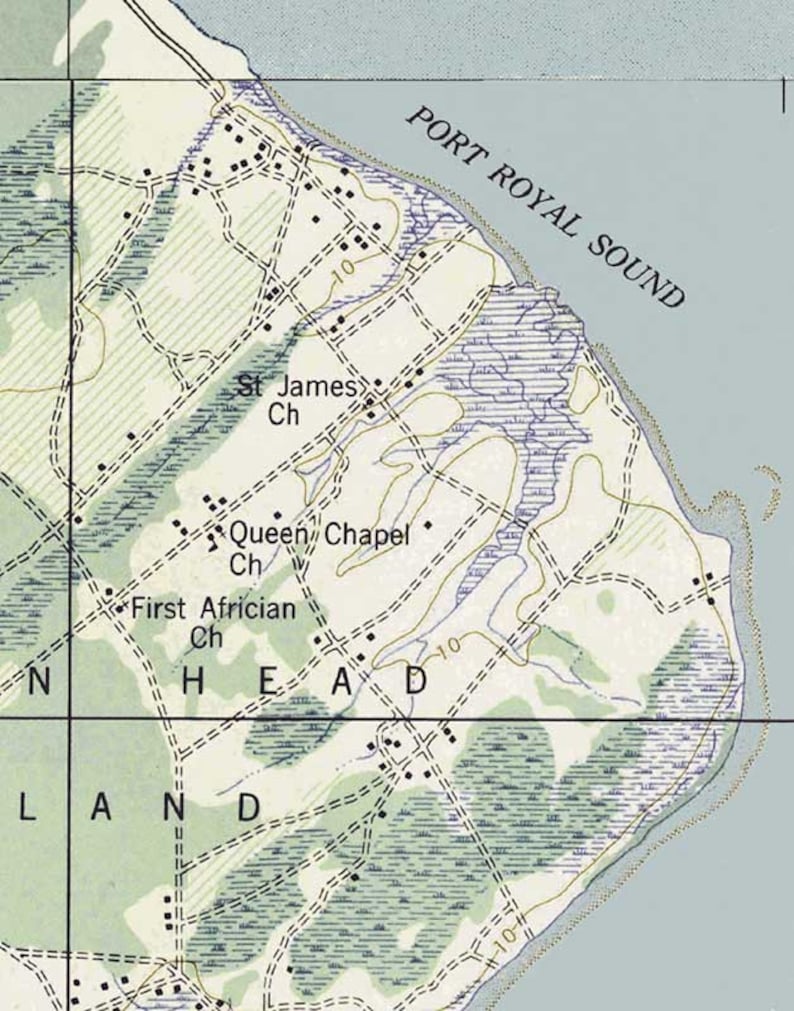 Hilton Head Island 1948 Oid Topographic Map USGS Custom Composite ...