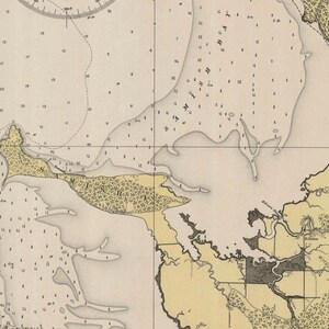 Bellingham Bay 1946 Nautical Map, Washington Reprint PC Harbors Puget ...