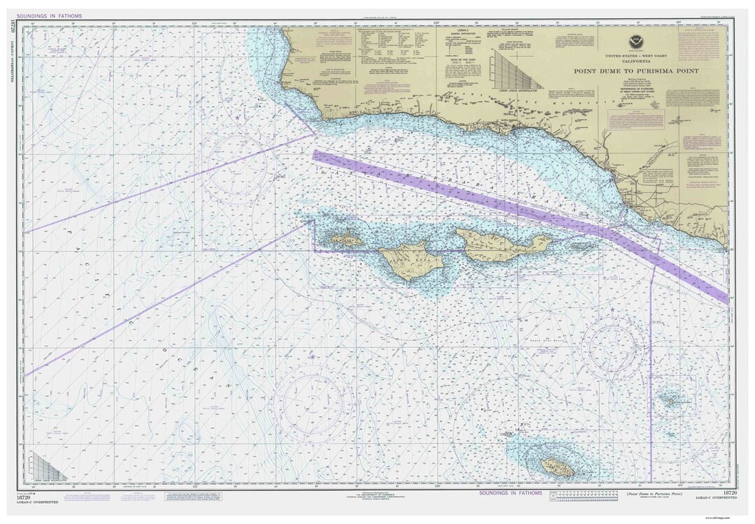 Point Dume to Purisma Point 1990 Nautical Map California San Miguel ...