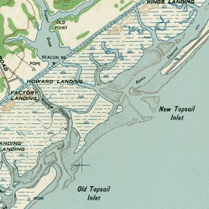 Topsail Sound 1948 Map - Old Topographic USGS Custom Composite Reprint ...