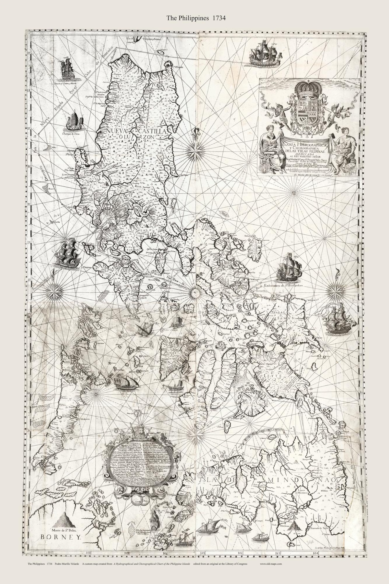 The Philippines 1734 - a Very Detailed Old Map CUSTOM States_3 Pacific ...