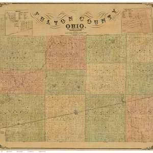 Fulton County Ohio 1850 - Old Wall Map Reprint With Homeowner Names ...