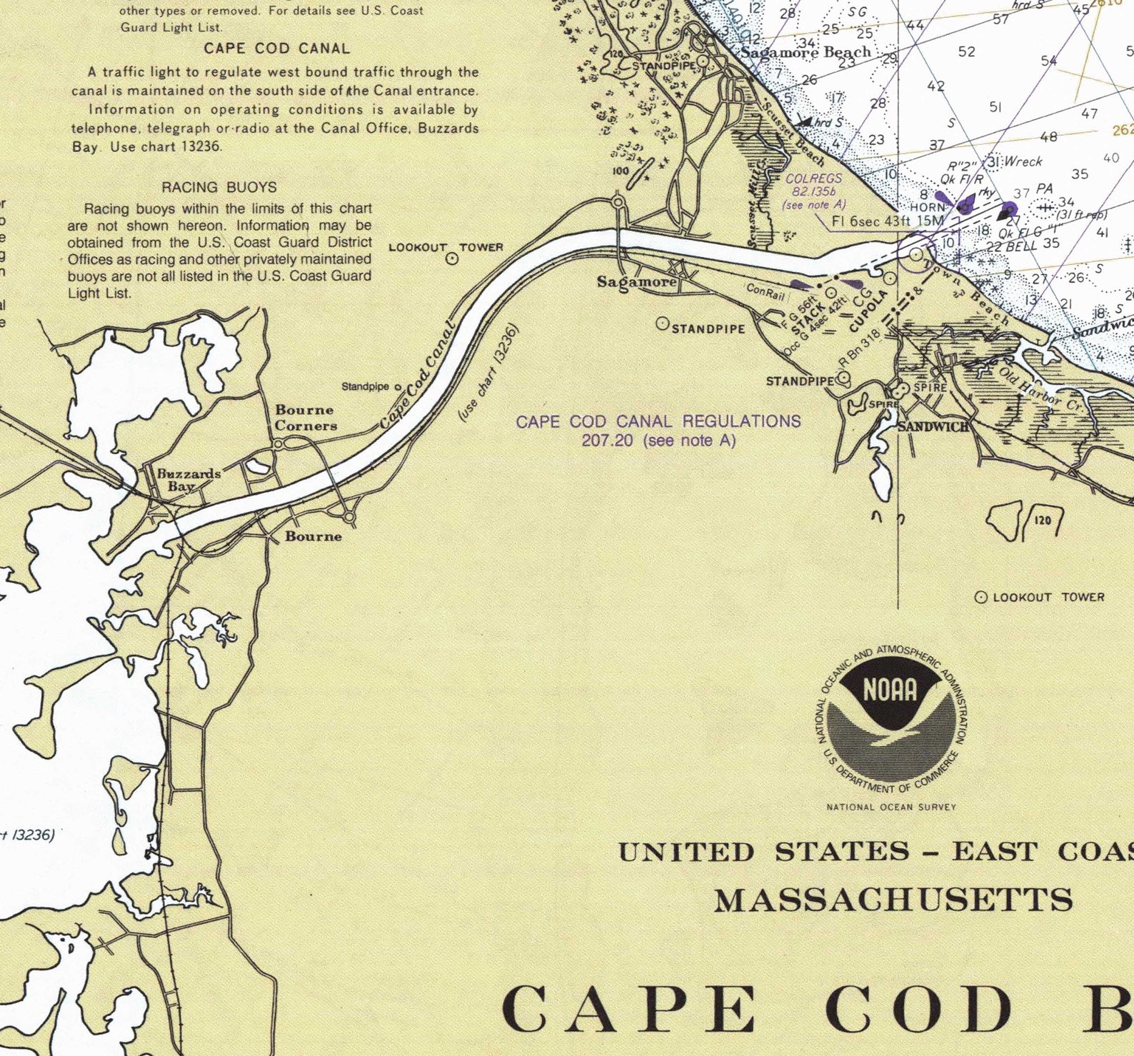 Cape Cod Bay 1978 Nautical Map 80000 AC Reprint Chart - Etsy