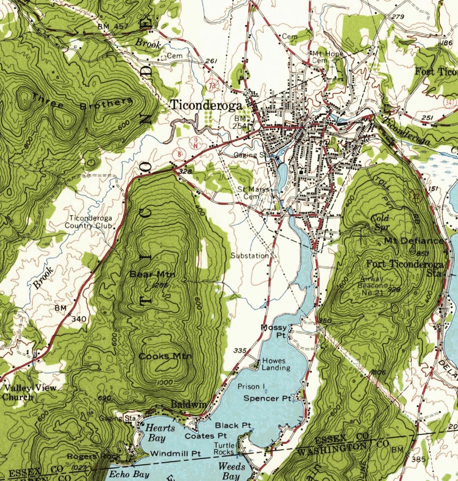 Lake George - 1958 USGS Old Topographic Map Custom Composite Reprint ...