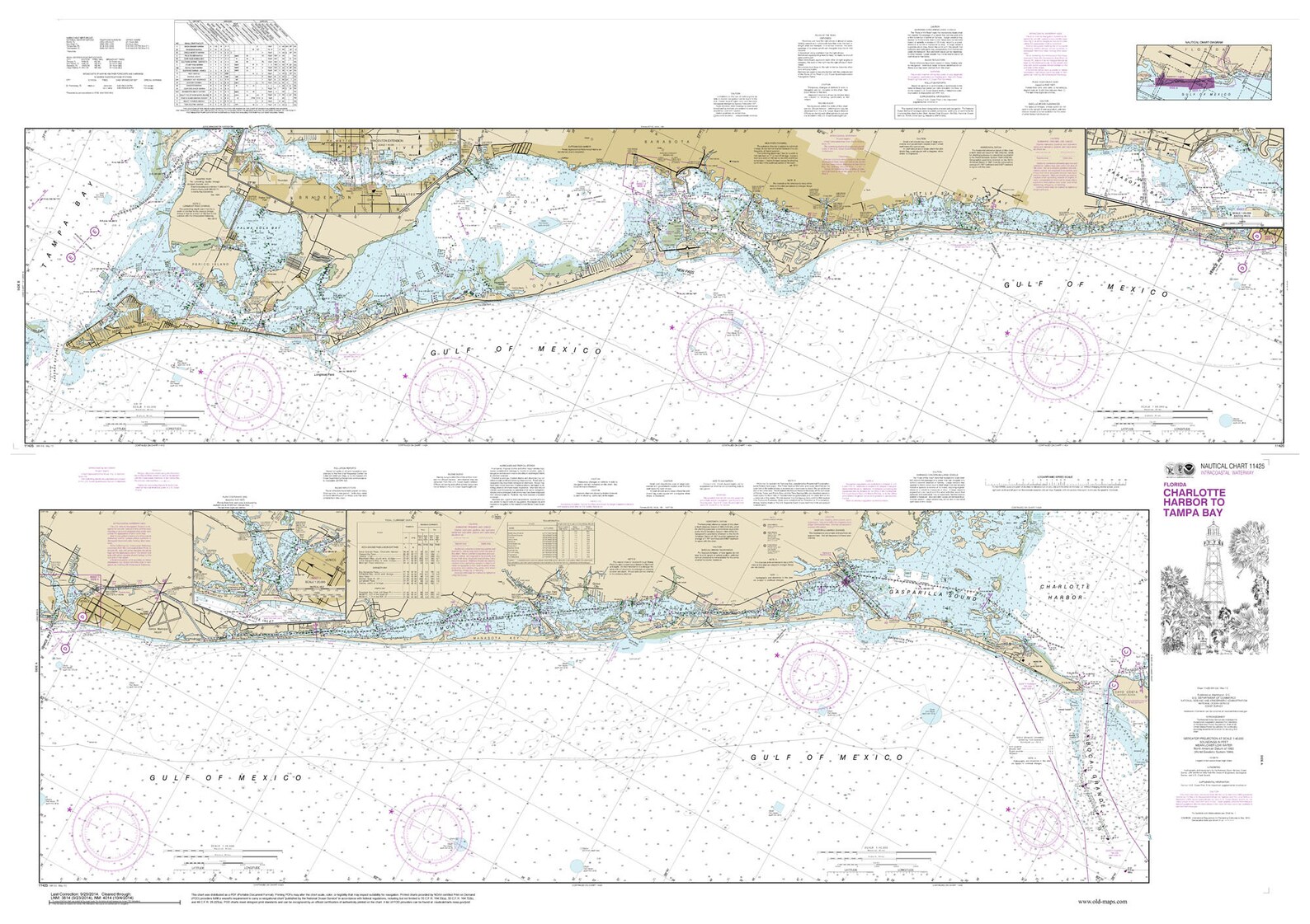 Charlotte Harbor Tampa Bay 2014 Map Nautical Chart Reprint - Etsy