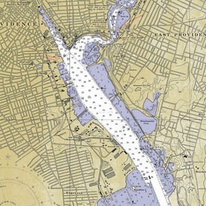 Providence River RI - 1946 Nautical Map by the USCGS - Reprint Harbors ...