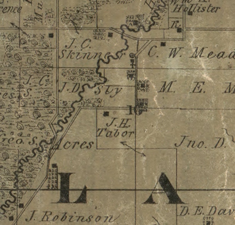 Delaware County Iowa 1869 Old Wall Map Reprint With - Etsy