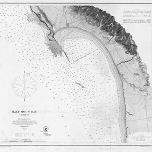 Half Moon Bay 1863 Nautical Map - PC Harbors 620 Reprint California - Etsy