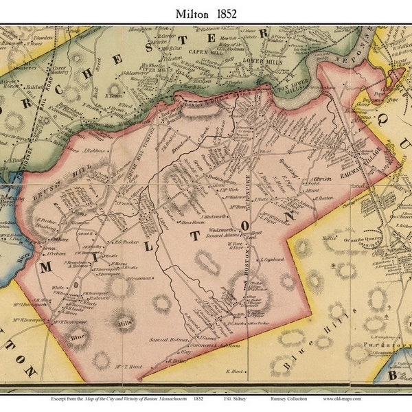 Milton Map Genealogy - Etsy