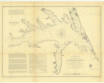 Albemarle Sound Map | Etsy