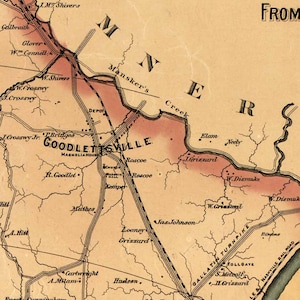 Davidson County Tennessee 1871 - Old Wall Map Reprint With Homeowner ...