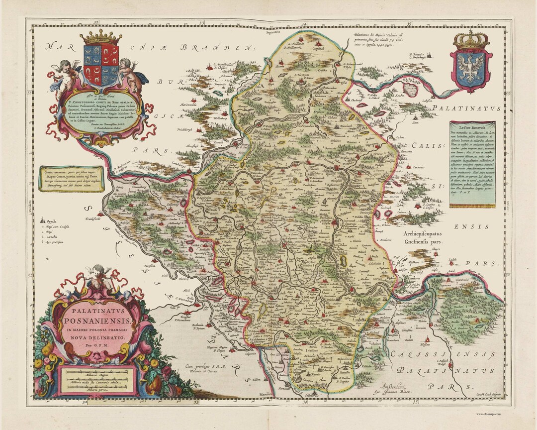 Poland 1665 Old Map - Wall Map Reprint - Etsy