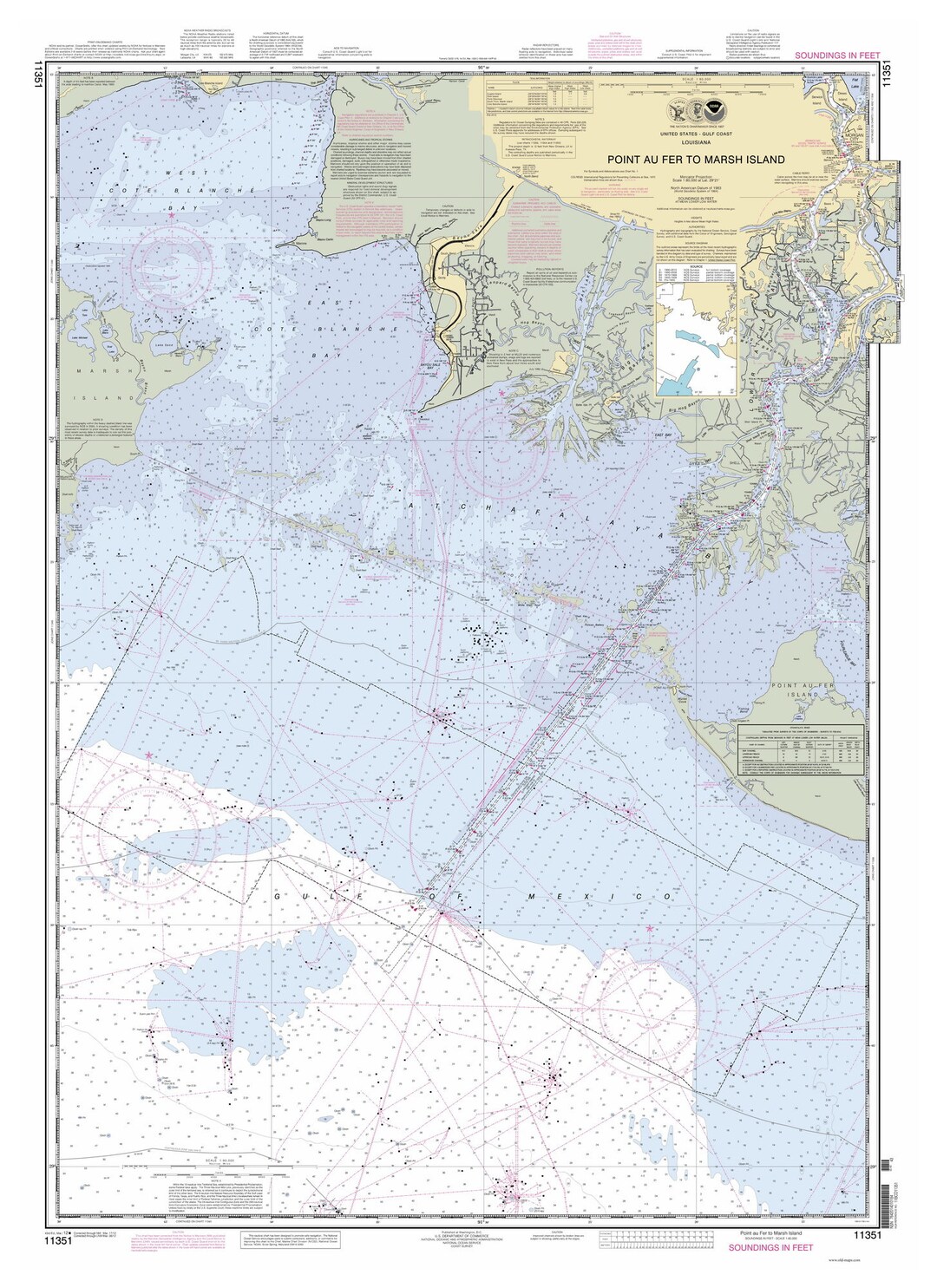 Point Au Fer & Marsh Island 2012 Nautical Old Map Reprint - Etsy