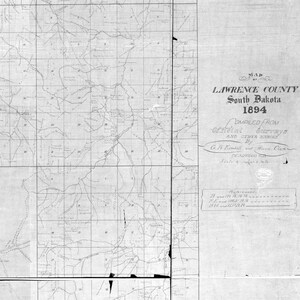 Lawrence County South Dakota 1894 - Old Wall Map With Landowner Names ...