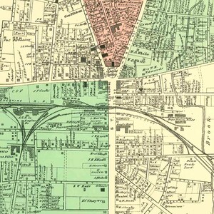 Keene, NH 1877 - Homeowner Names - Old Map Commercial Reprint - New ...