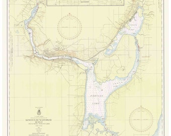 Keweenaw Waterway Torch Lake Map 1952 Nautical Chart Print - Etsy