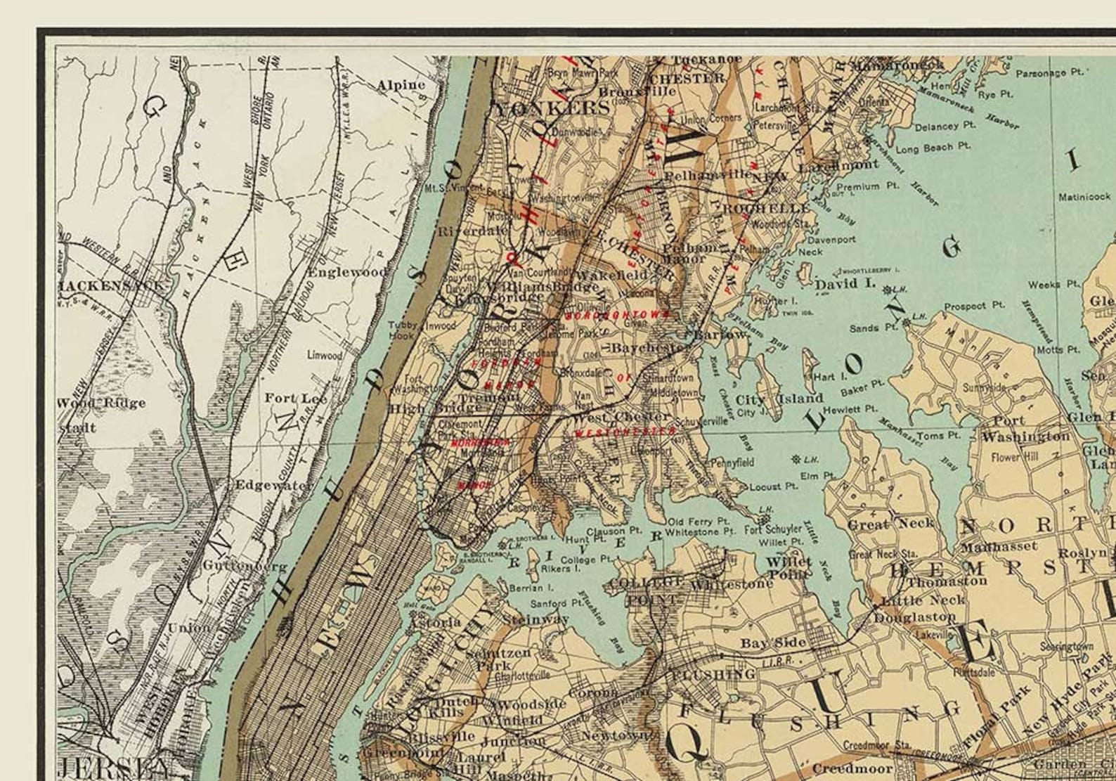 Queens and Kings Counties 1895 Map New York Custom Reprint - Etsy