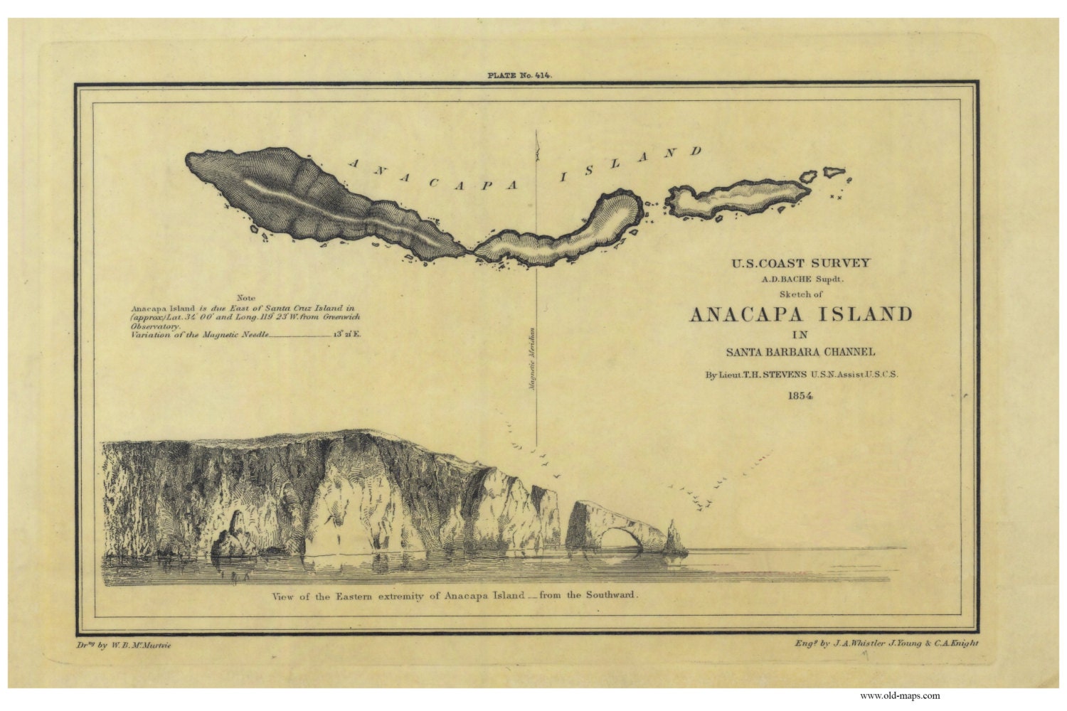 Anacapa Island 1854 Nautical Map PC Harbors 608 Reprint California - Etsy