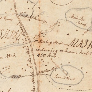 Mashpee 1785 - Old Town Map - Indian Sites Massachusetts Reprint - Cape ...