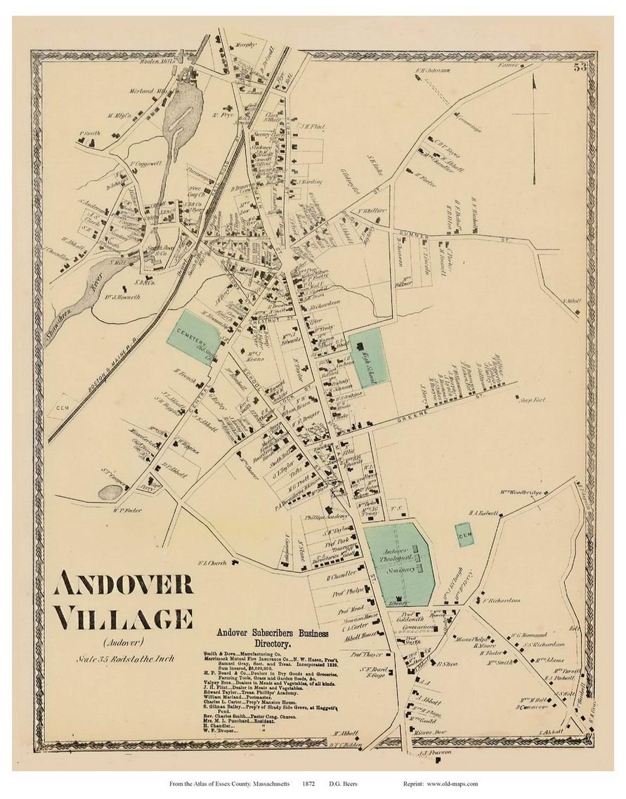 Whole Town Of Andover Ma Map