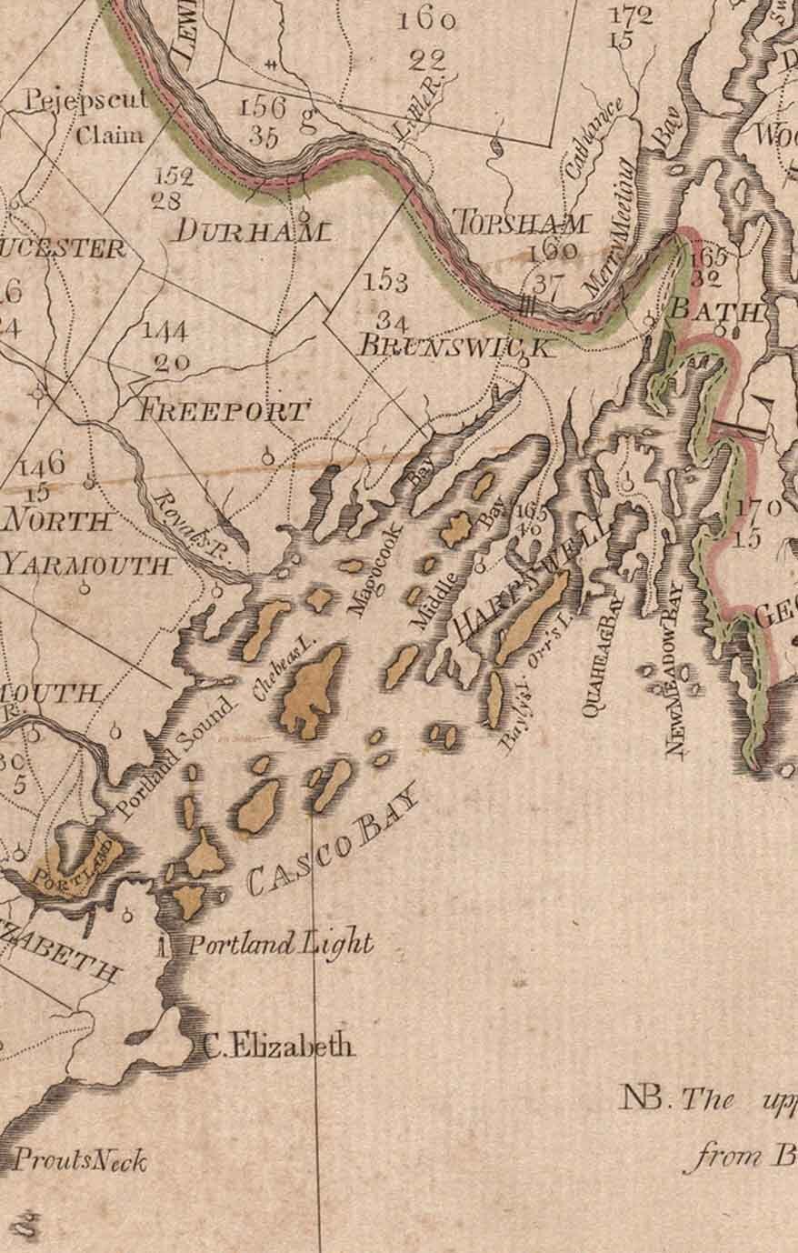 Maine 1802 Map by Carleton Reprint State - Etsy