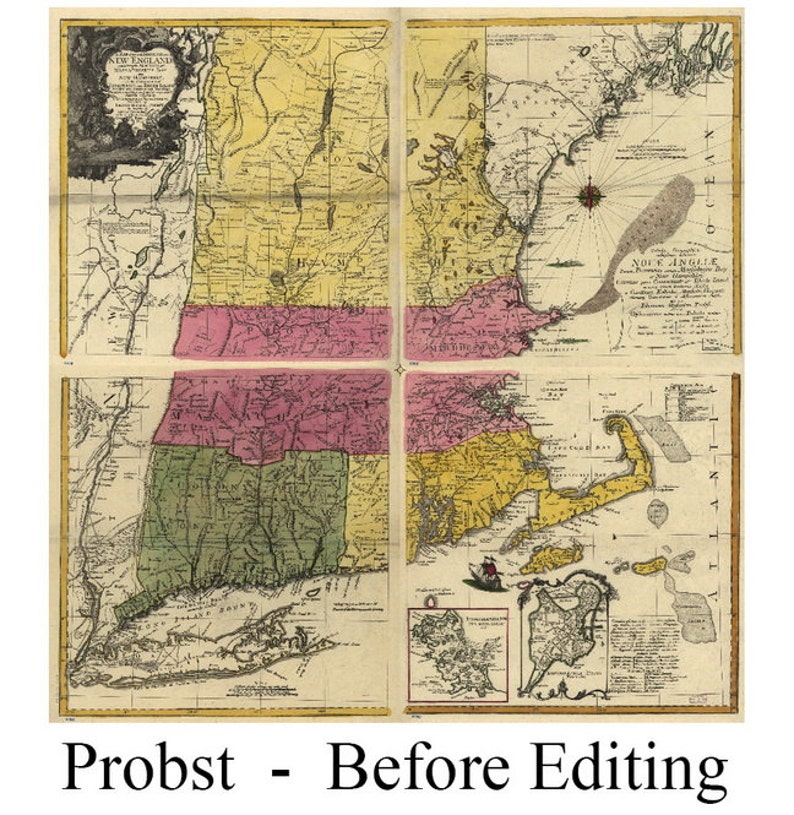 New England - 1779 Old Map Reprint - Probst - NE Maps - Etsy
