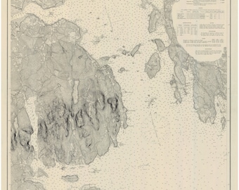 Frenchman Bay Map - Etsy