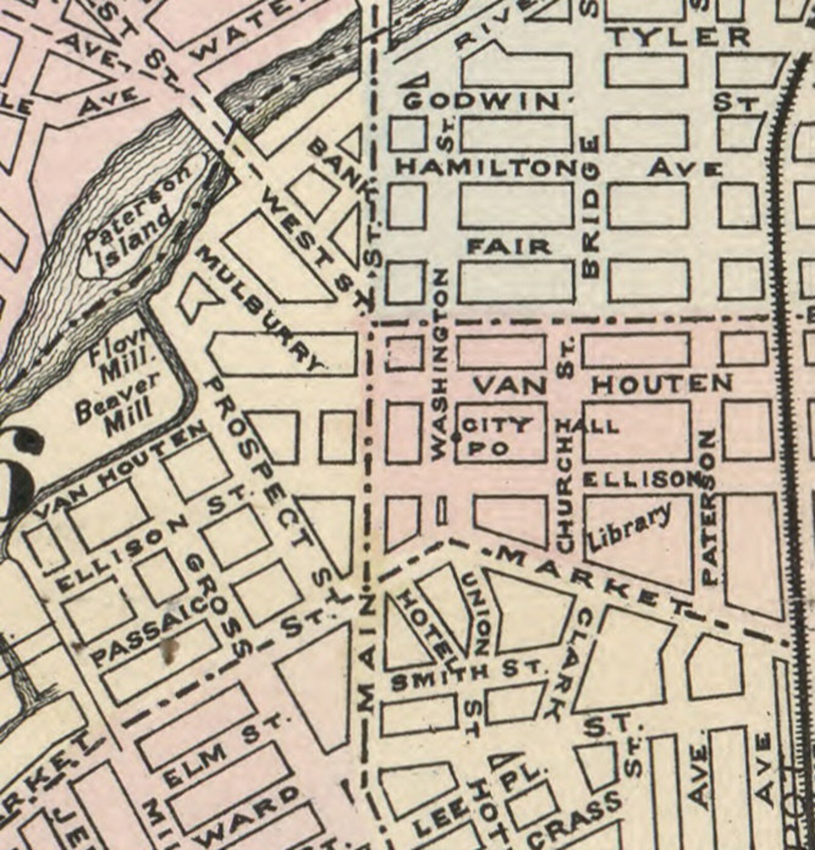 Paterson New Jersey 1893 Old City Map Reprint Etsy
