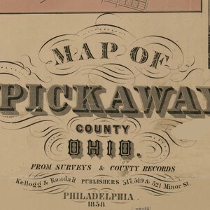 Pickaway County Ohio 1858 - Old Wall Map Reprint With Homeowner Names ...