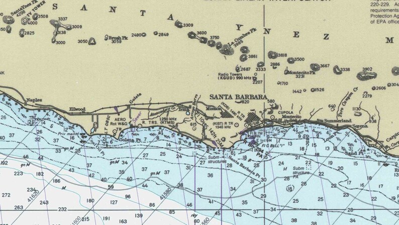 Point Dume to Purisma Point 1990 Nautical Map California - Etsy