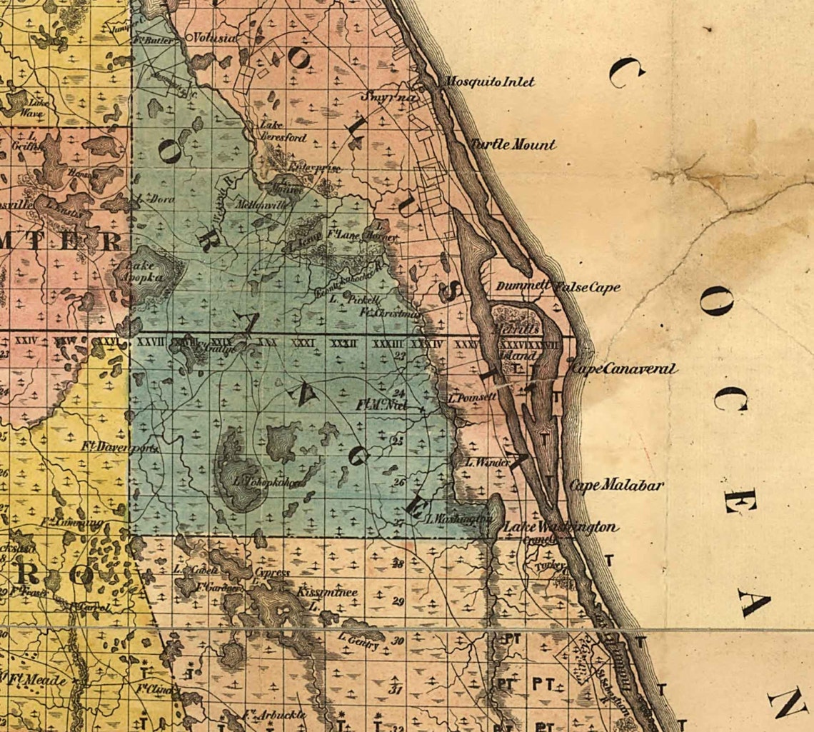 Florida 1856 State Map by Drew Reprint - Etsy