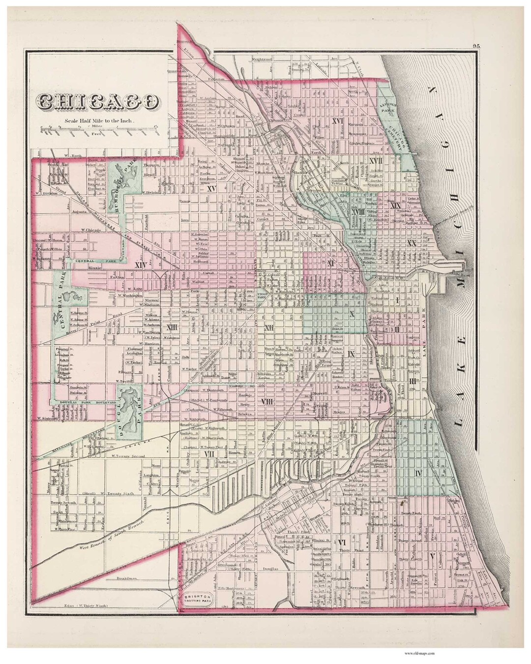 Chicago 1878 Old Map - O.W. Gray Cities Map USA Atlas - Etsy