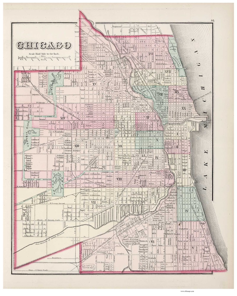 Chicago 1878 Old Map O.W. Gray Cities Map USA Atlas - Etsy