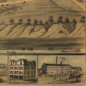 Akron Ohio - 1870 Birds Eye View - Reprint - Etsy