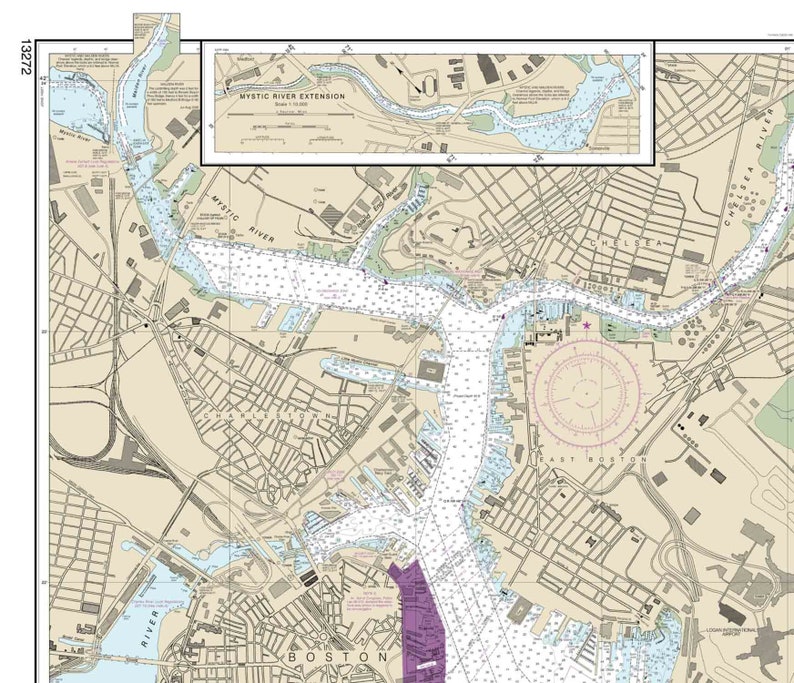 Boston Inner Harbor MA 2016 Nautical Map Reprint Harbors | Etsy