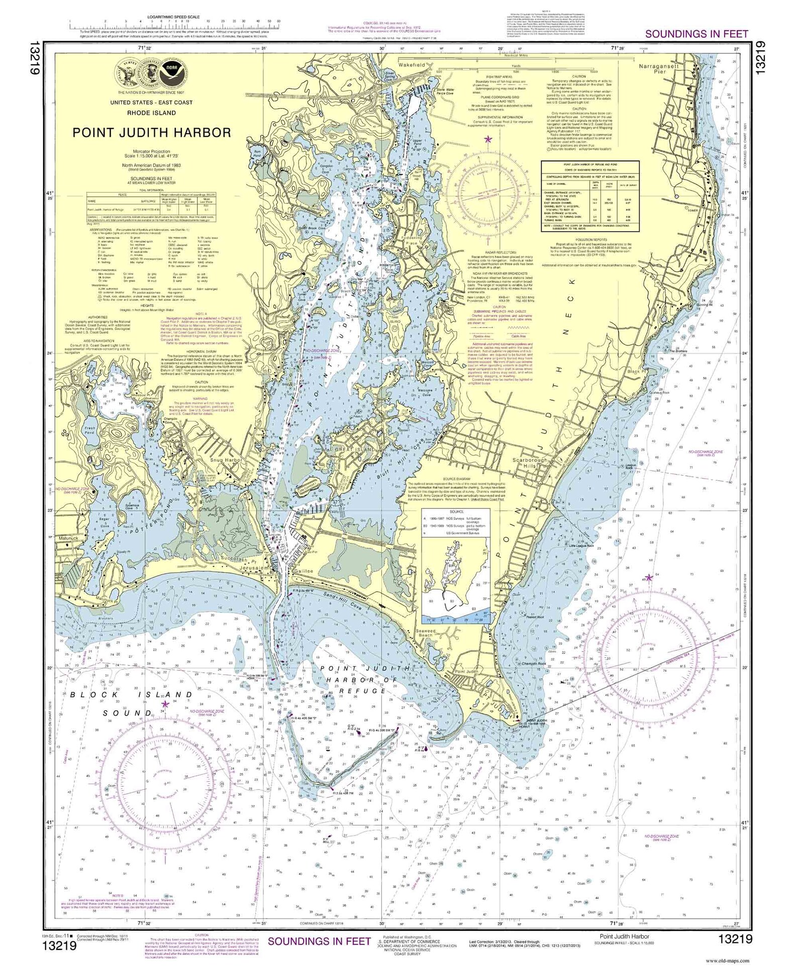 Point Judith Harbor RI 2013 Nautical Map by the USCGS - Etsy