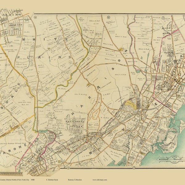 Antique Map of Port Chester Ny - Etsy