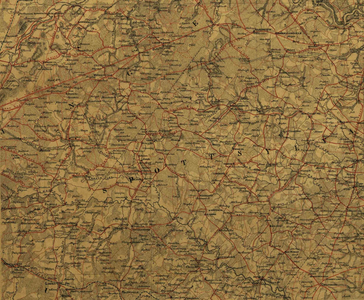 King George County Virginia 1864 Old Wall Map With | Etsy