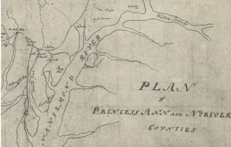 Princess Ann County Virginia 1780 Old Wall Map With Homeowner - Etsy