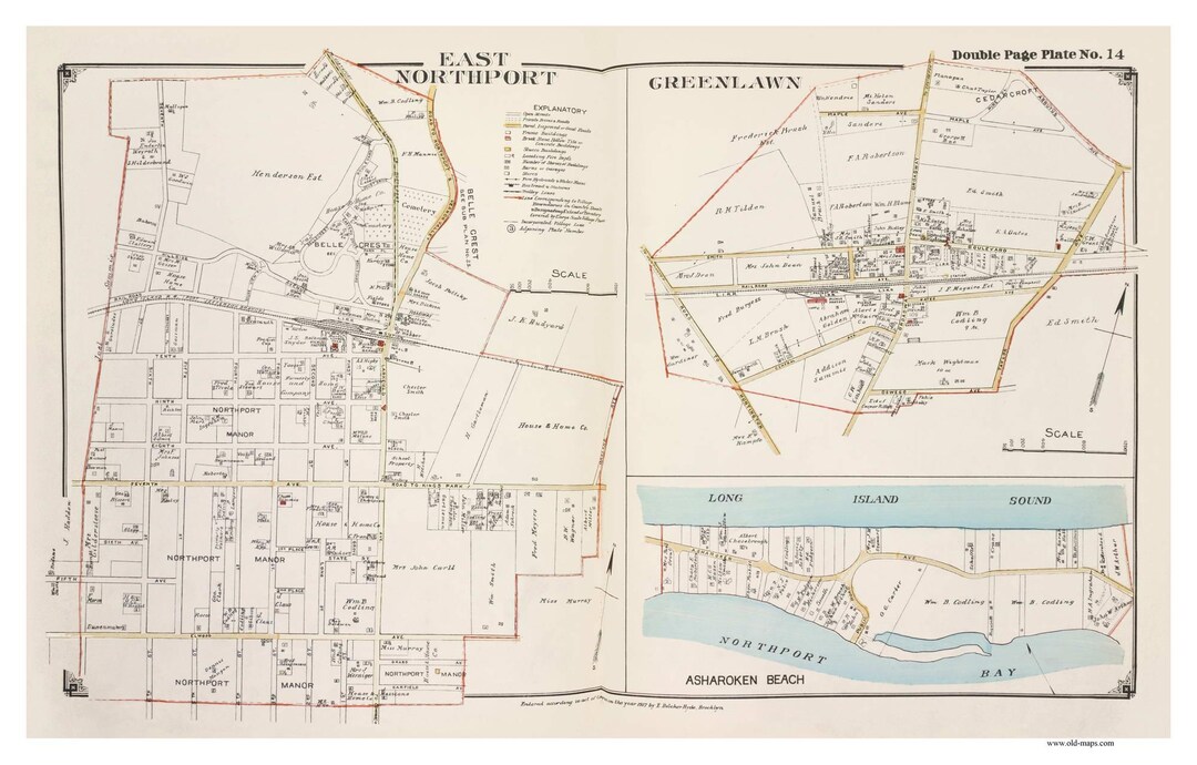 Centerport - Smithtown - 1917 - Long Island New York - Suffolk Co Atlas ...