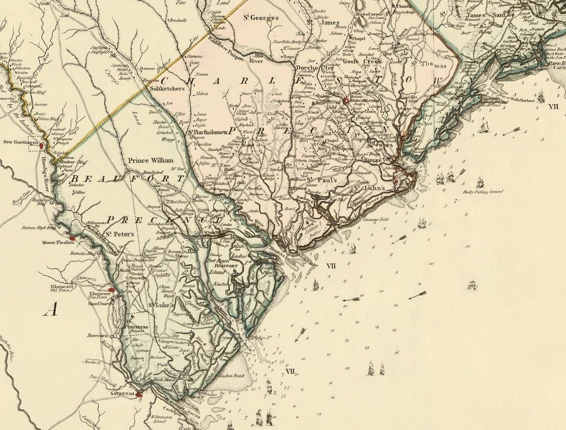 North & South Carolina 1775 State Map Henry Mouzon Reprint | Etsy
