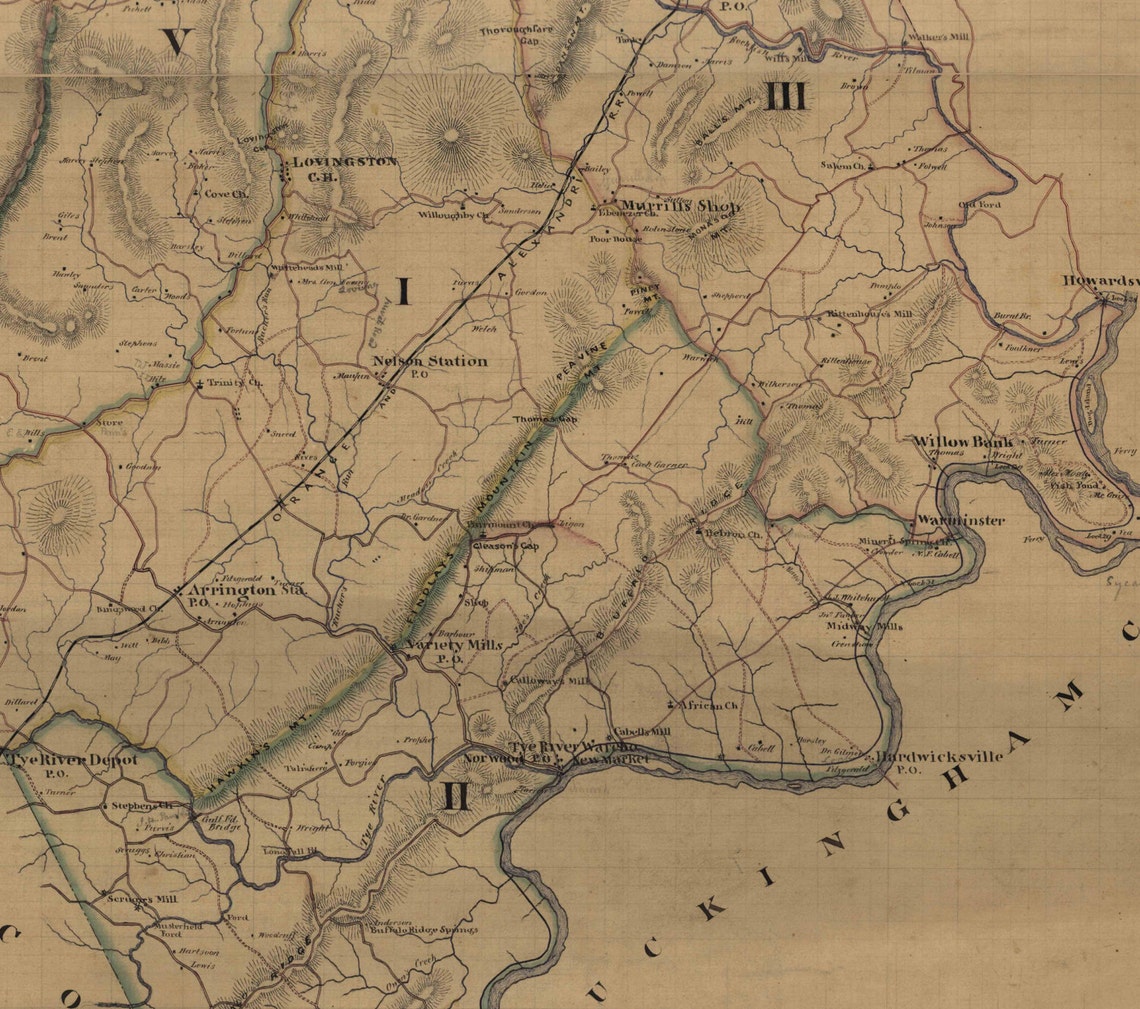 Nelson County Virginia 1866 Old Wall Map With Homeowners - Etsy New Zealand
