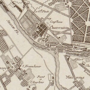 Old Map of Paris and Environs 1805 France -- Detailed Roads and Suburbs ...