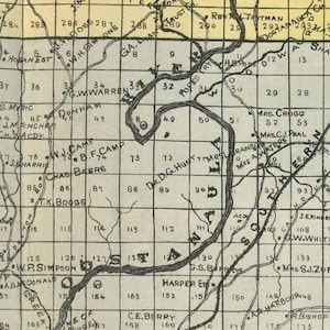 Floyd County Old 1895 Map Georgia - Wall Map With Homeowner Names ...