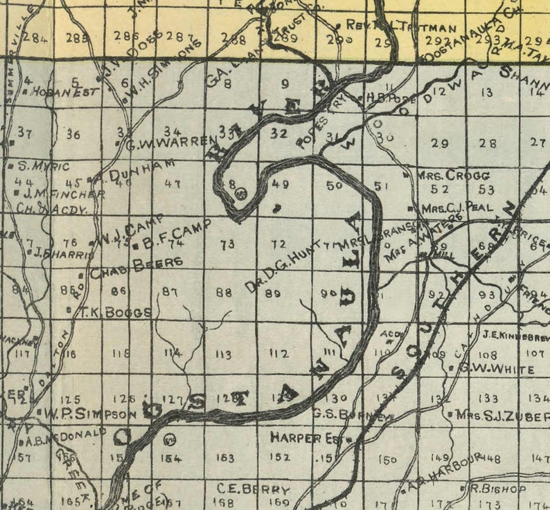 Floyd County Old 1895 Map Georgia Wall Map With Homeowner - Etsy